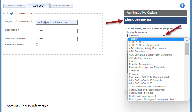 Manage Users - Add User